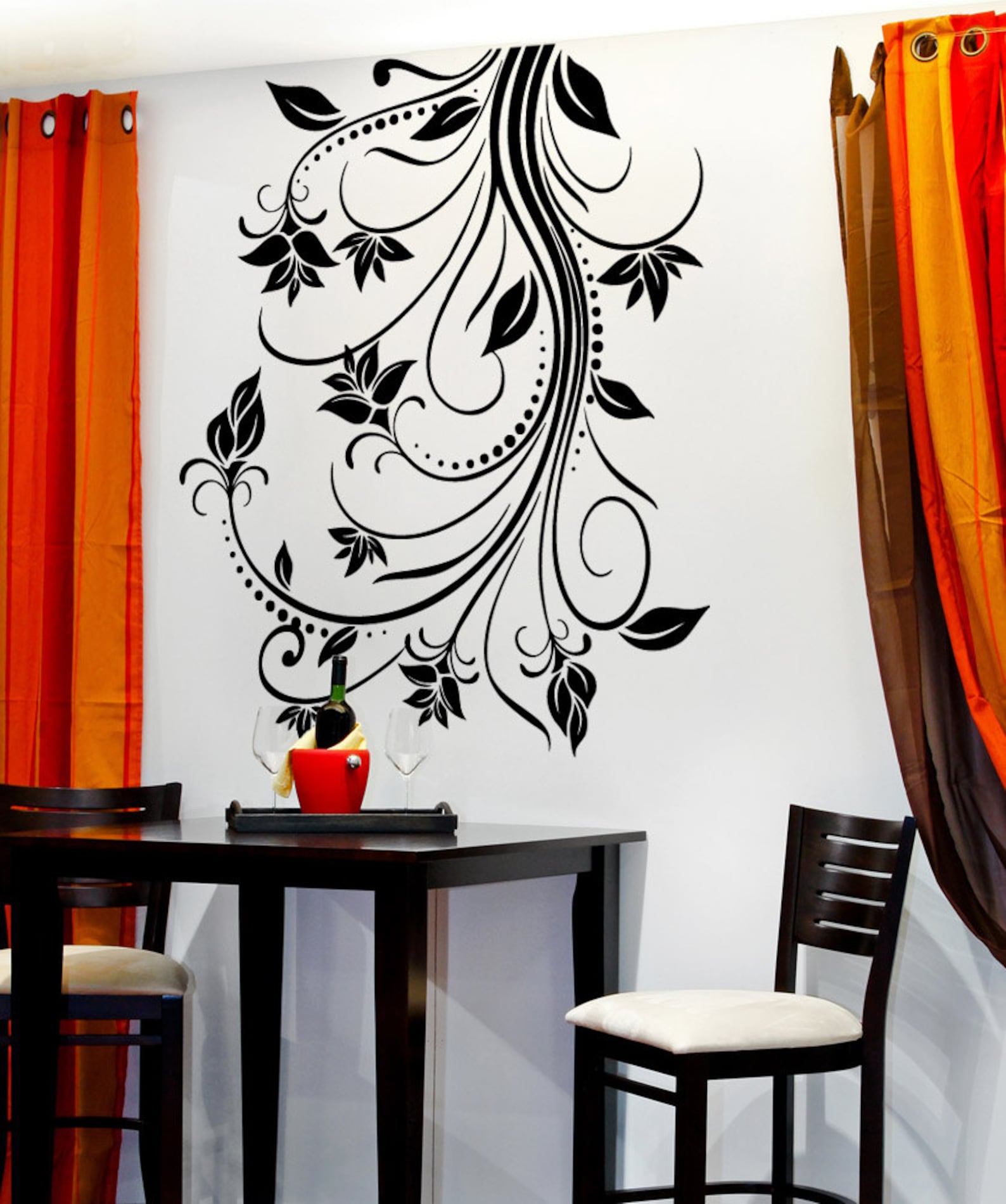 Vinyl Wall Decal Sticker Hanging Floral Swirl 5324m - Etsy