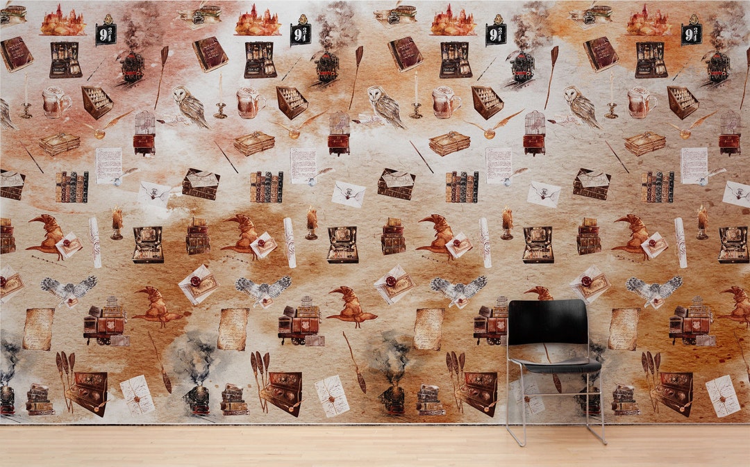 Wizard Wallpaper, Owl Wallpaper, Magic Fantasy Wallpaper, Nursery ...