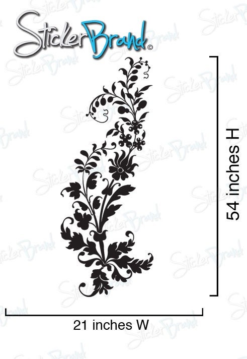 Vinyl Wall Decal Sticker Swirl Flower 688 - Etsy