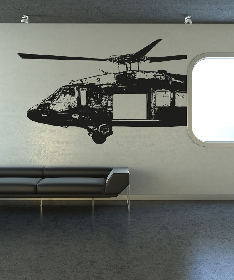 Blackhawk Helicopter Wall Decal Sticker. Military Wall Decor. - Etsy