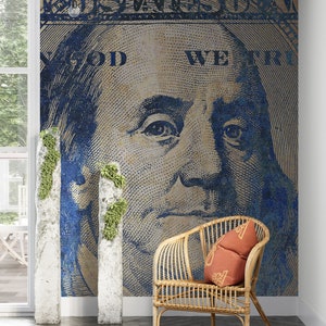 Money Wallpaper. Flashy Urban Decor Peel and Stick Wall Mural. Teenager ...