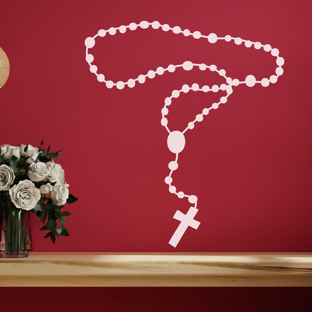 Rosary Cross Wall Decal Sticker. Catholic Church Wall Decor. Gift for ...