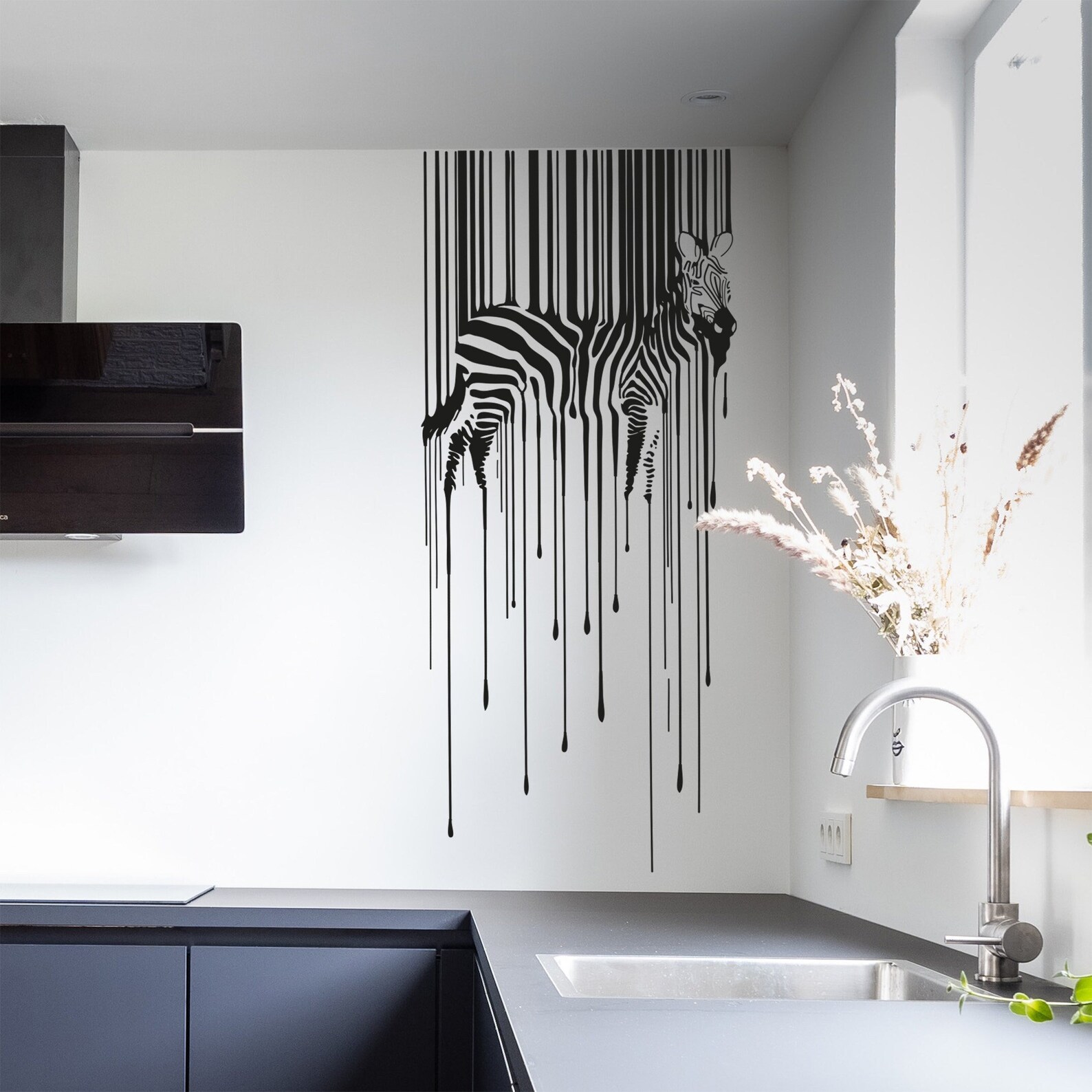 Drippy Zebra Wall Decal Sticker Office Wall Decor Bedroom Decor Kid's ...