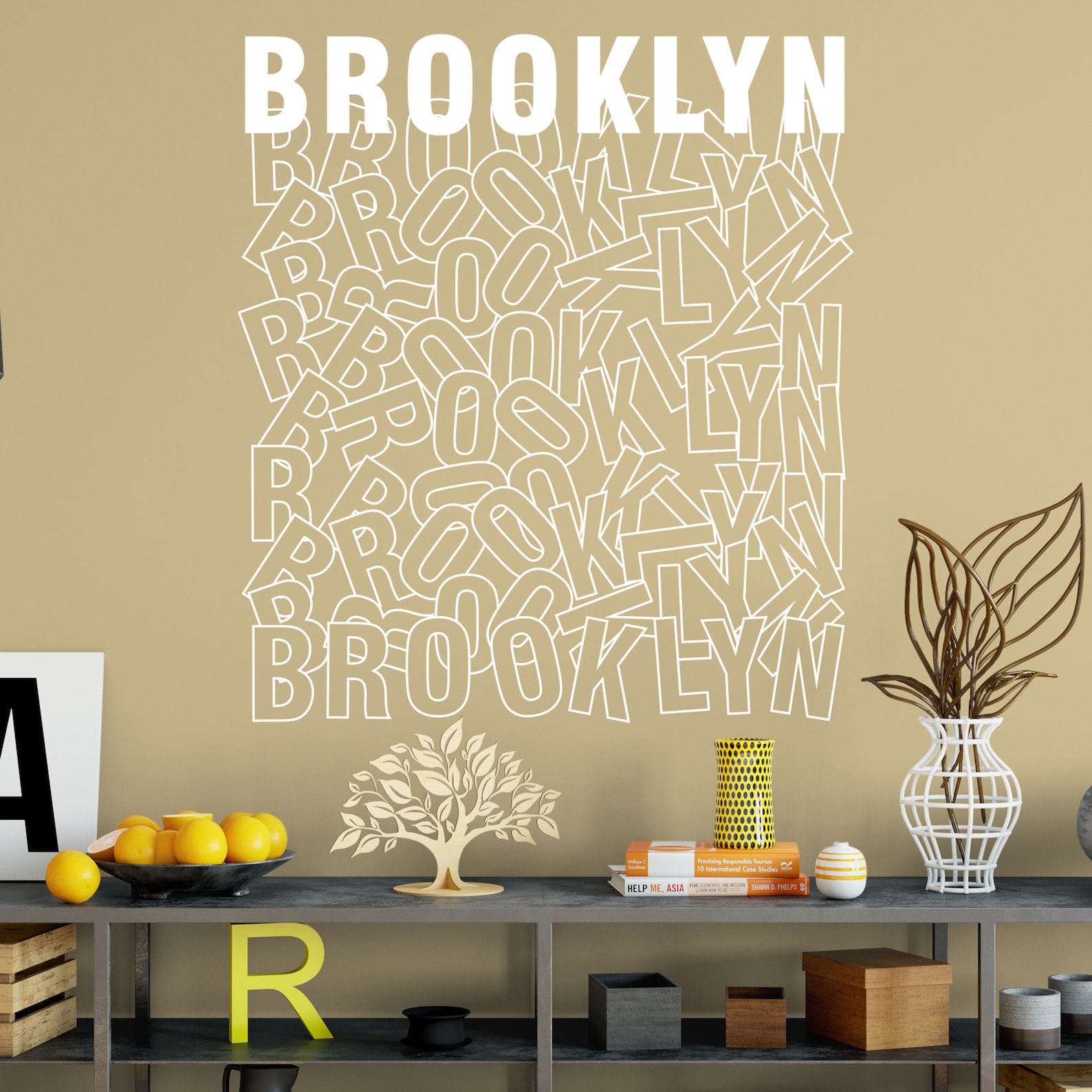 Brooklyn Sign Wall Decal NYC Sticker Wall Art Urban Decal - Etsy