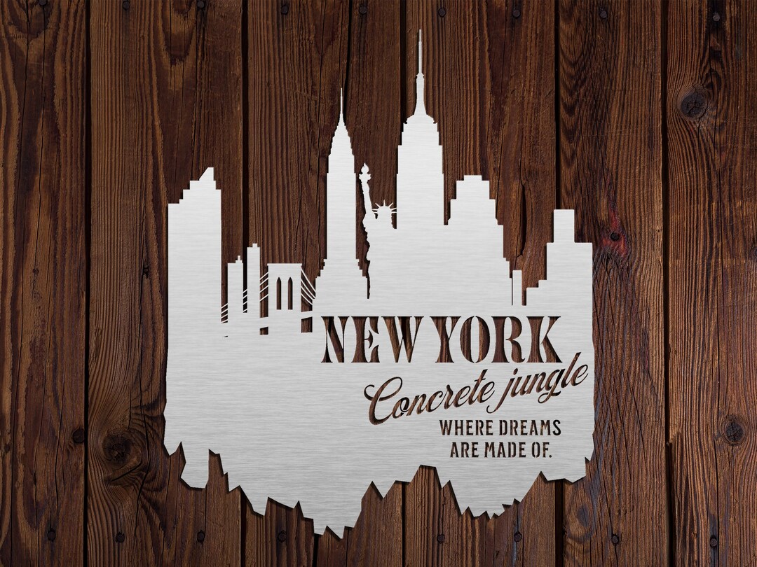 New York Metal Sign, NYC Skyline, Hip Pop Wall Hanging Sign, Brooklyn ...