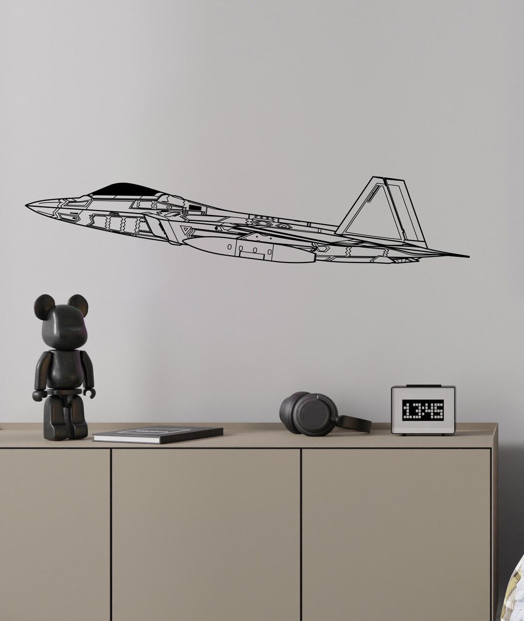 F22 Raptor Fighter Jet Wall Decal Sticker. Military, Navy, Marines, Air ...