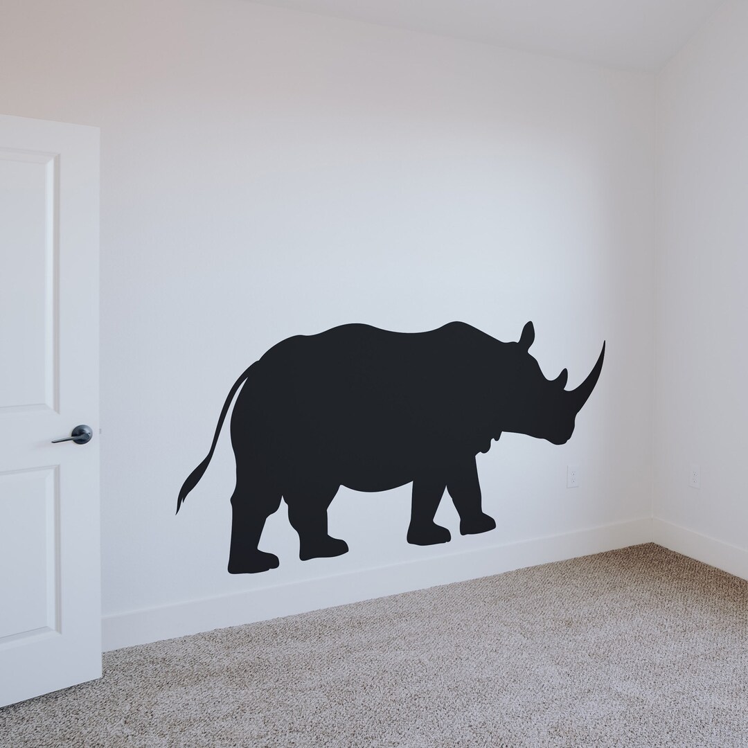 Rhino Wall Decal Sticker. Safari Theme Wall Decor. Kid's Room Wall ...