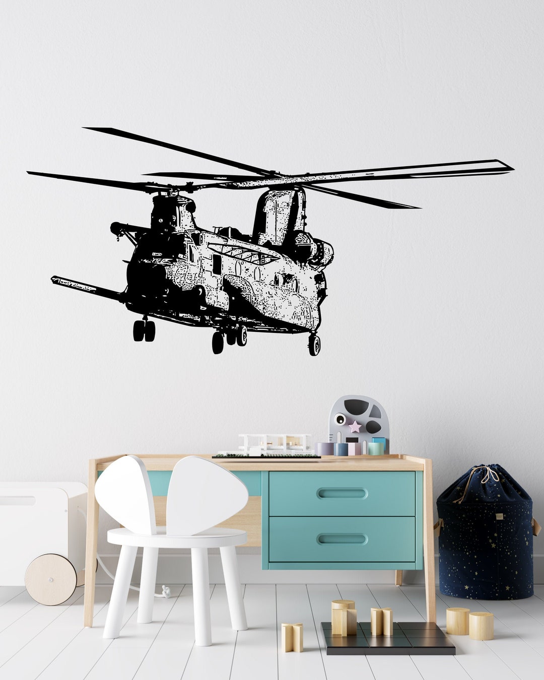 Military Chinook Helicopter MH-47G Vinyl Wall Decal Sticker. Veteran's ...
