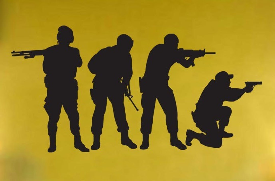 Vinyl Wall Decal Sticker Military Swat Team Army Men 210A - Etsy