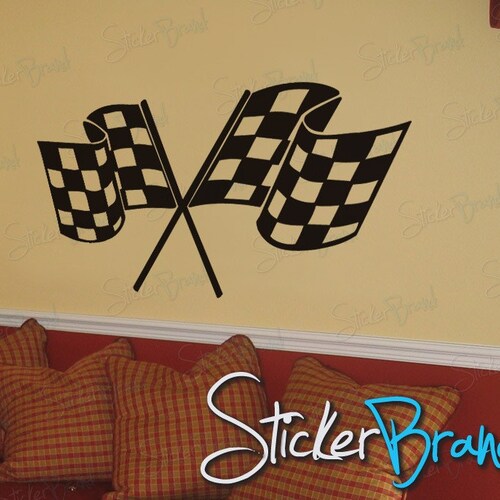 Race Flag Wall Vinyl Decal Home Decor Art Sticker Sports - Etsy