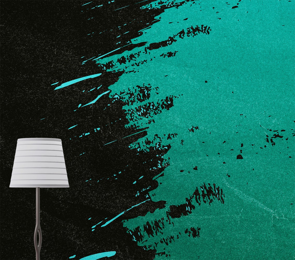 Paint Splash Wall Mural. Emerald Green Brush Stroke Peel and Stick ...