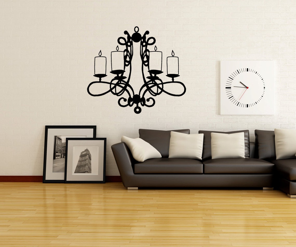 Vinyl Wall Decal Sticker Fancy Candle Holder Osmb709s | Etsy
