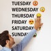 Days of the Week Happy Emoticon Faces Vinyl Wall Decal Sticker 6071 - Etsy