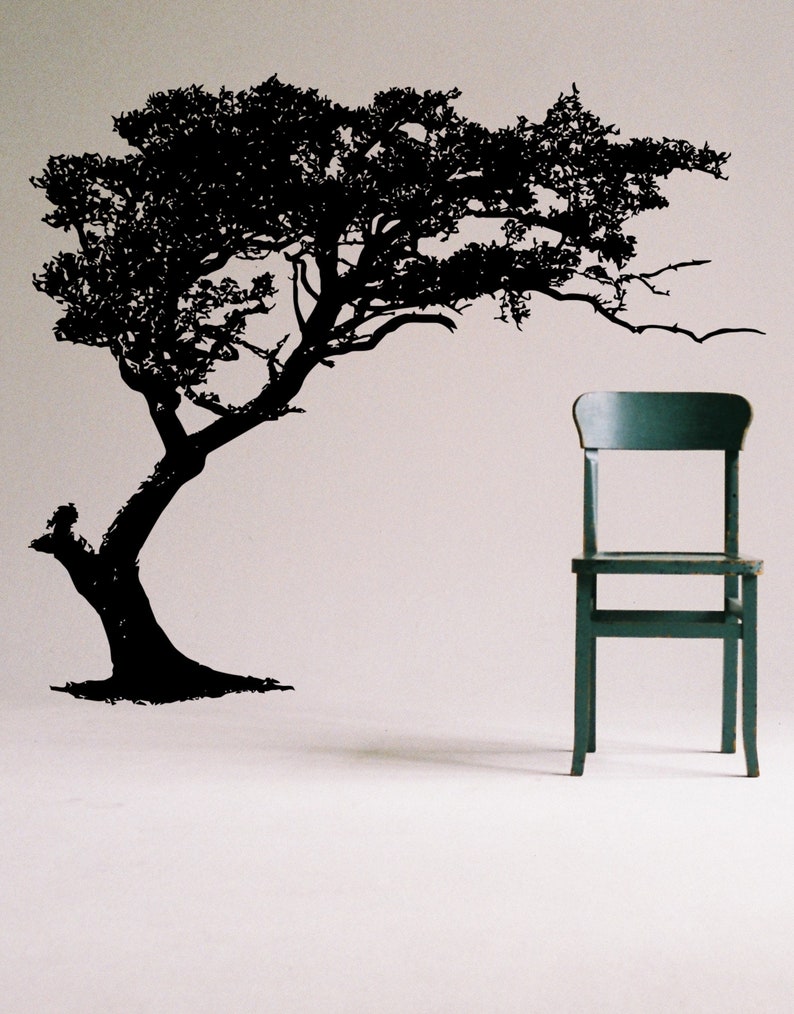 Large Tree Wall Decal Hanging Leaning Tree Sticker Bedroom - Etsy