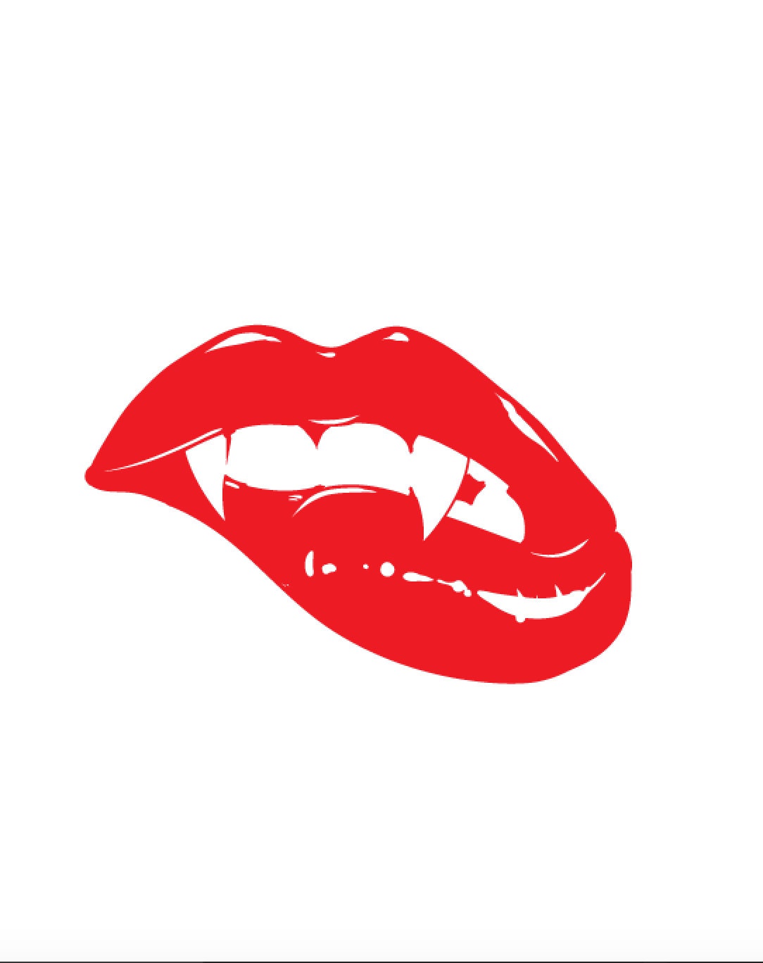 Vinyl Wall Decal Sticker Biting Vampire Lips 5426m - Etsy