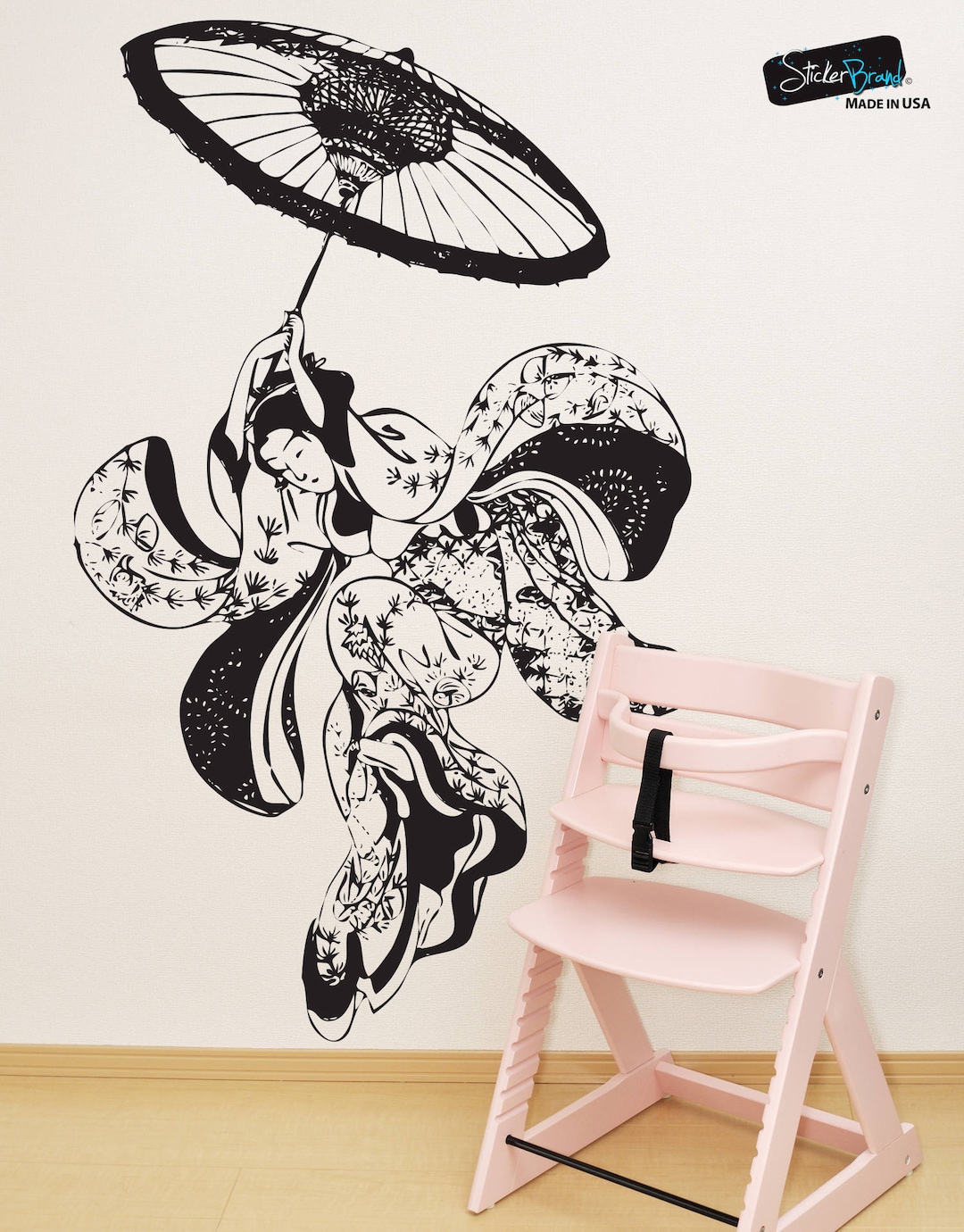 Vintage Japanese Geisha Dancer Wall Decal. Asian Theme Decor for Your ...