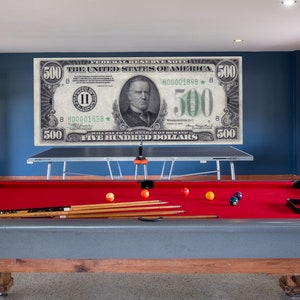 500 Dollar Bill Wall Mural. Peel and Stick Wallpaper. Flashy Money ...