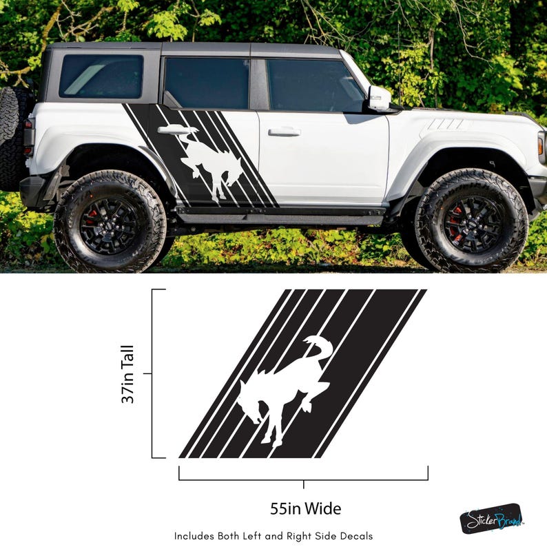 Truck Decal Graphic Sticker for Bronco. Side Fender Horse Stripes Decal ...
