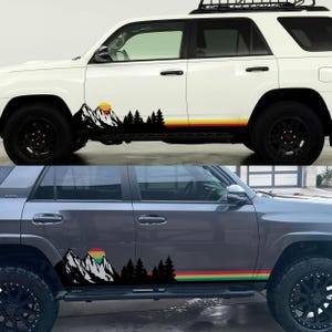 Overland Woodland Decal Sticker. Mountain Forest Sunset Blue, Pink ...