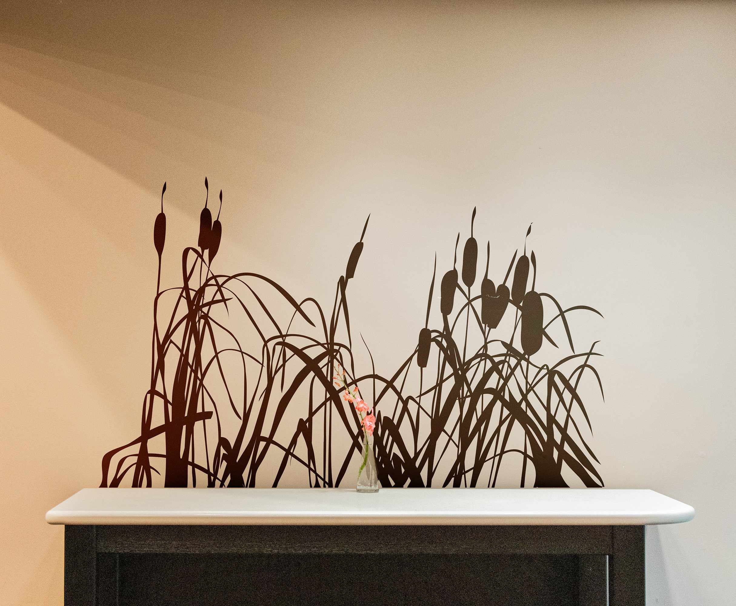 Cattails Bush Plant Wall Decal Sticker. Bedroom Plant Wall Art ...