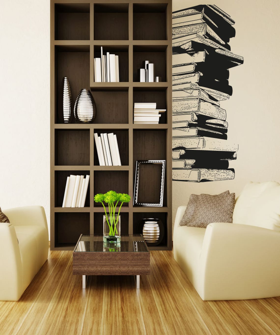 Stack of Library Books Vinyl Wall Decal Sticker. black Color - Etsy