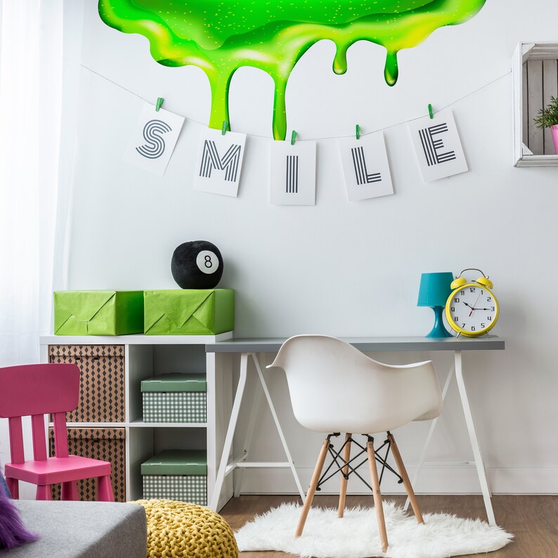 Green Slime Ooze Dripping Wall Decal Graphic. Kids Room Home - Etsy