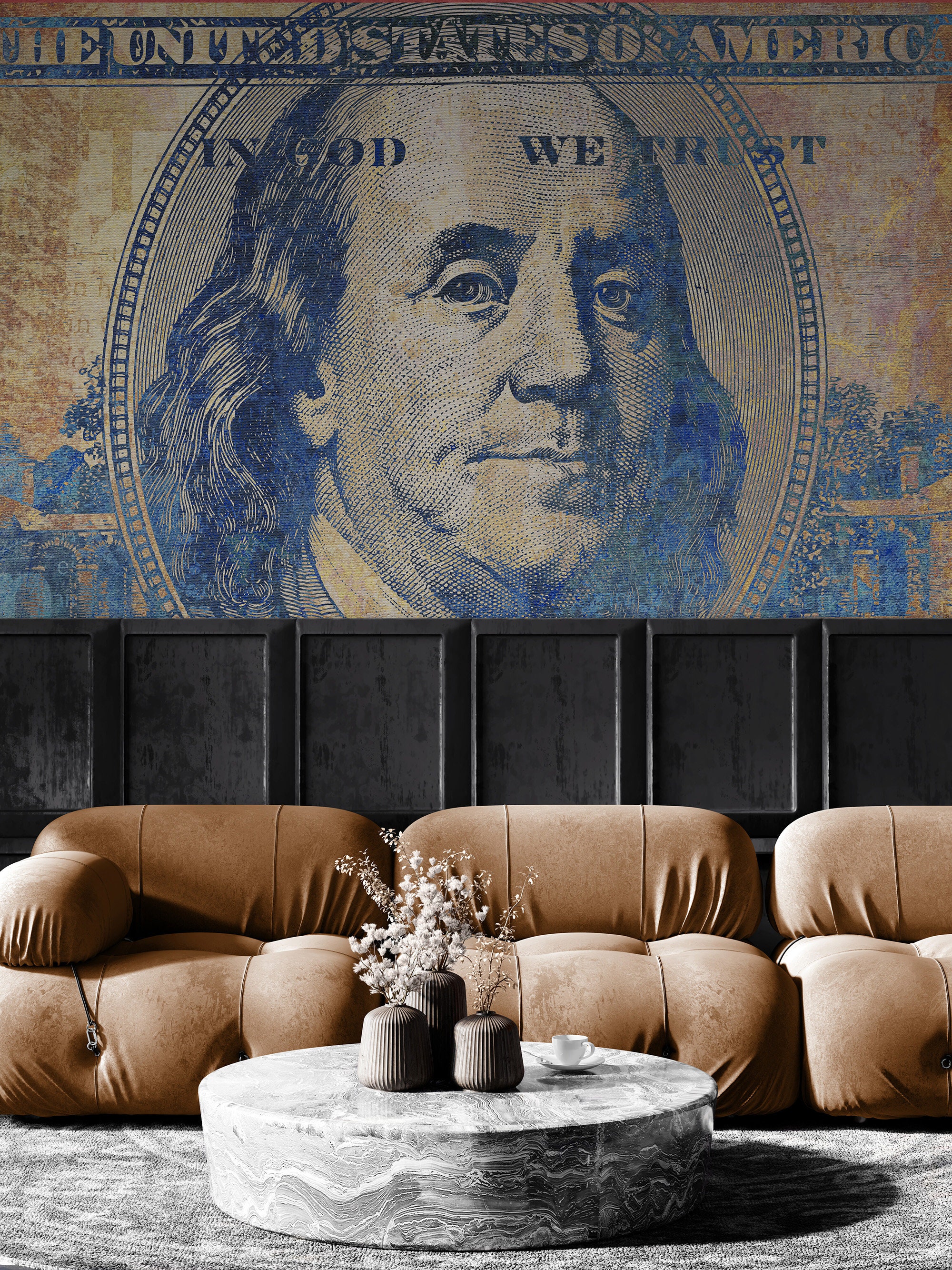 Benjamin Franklin 100 Dollar Bill Peel and Stick Wallpaper Wall Mural ...