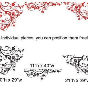 Swirl Flower Floral Vinyl Wall Decal Sticker. Living Room Wall - Etsy