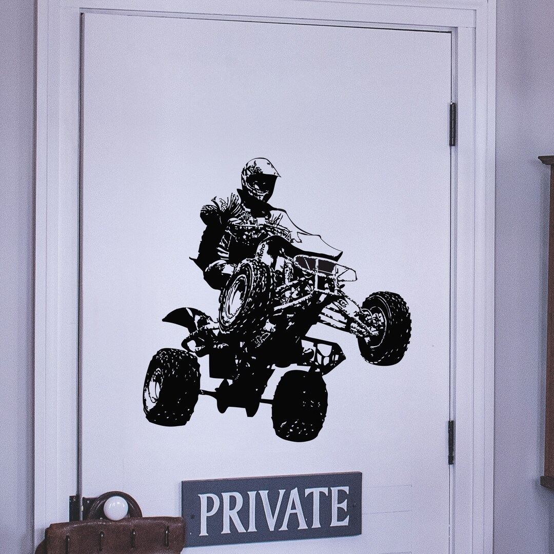 Motorsport Wall Decal. Quad Bike Wall Decal Sticker. ATV Four Wheeler ...
