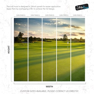 Golf Course Wallpaper Mural. Sunset Over Golf Course Mural. Peel and ...