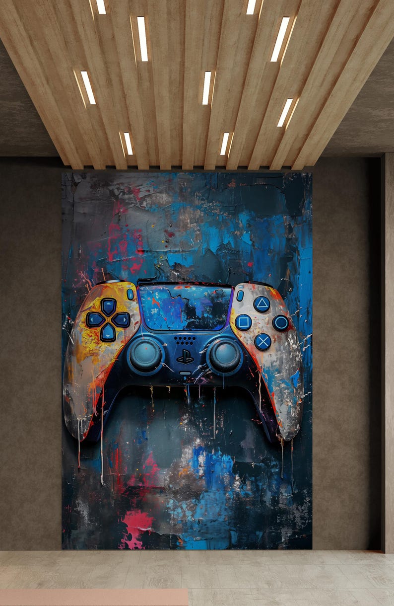 Gamer Room Wallpaper Mural. Graffiti Urban Style Decor. Game Controller ...