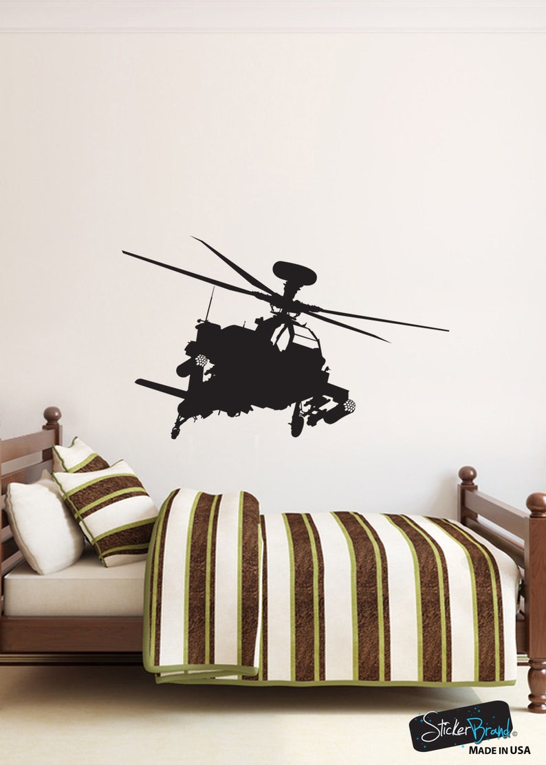 Military Apache Helicopter Vinyl Wall Decal Sticker. Kid's - Etsy
