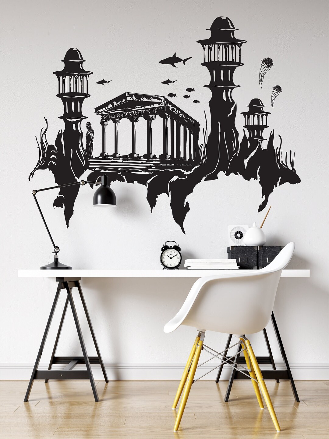 Lost City of Atlantis Wall Decal Sticker. Fantasy Wall Art Decor. Kid's ...