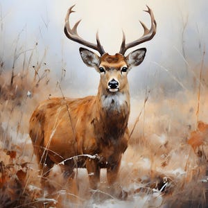 Rustic Deer in Woods Wallpaper Mural Peel and Stick Wallpaper. Country ...