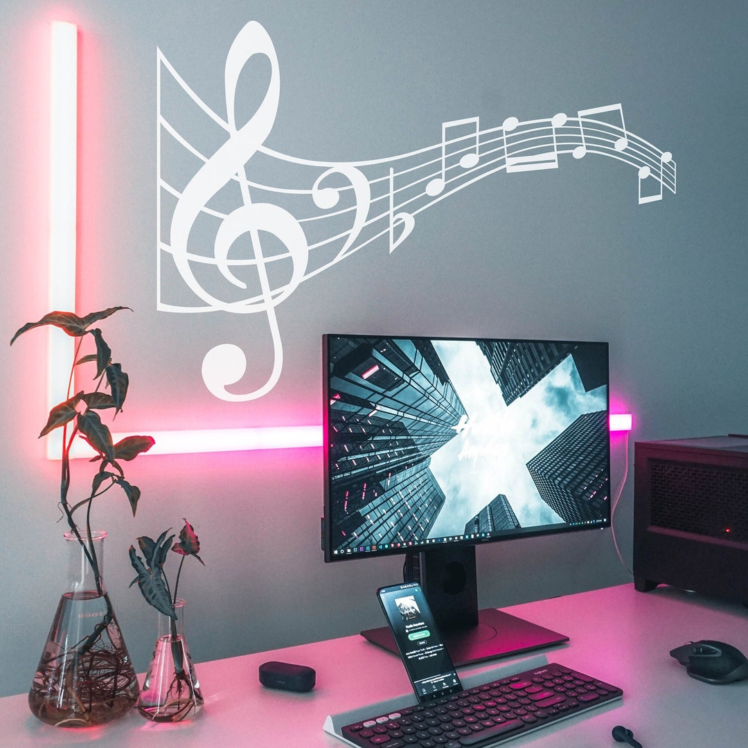 Music Note Vinyl Wall Decal Sticker. Music Class Room Studio Wall Decor ...