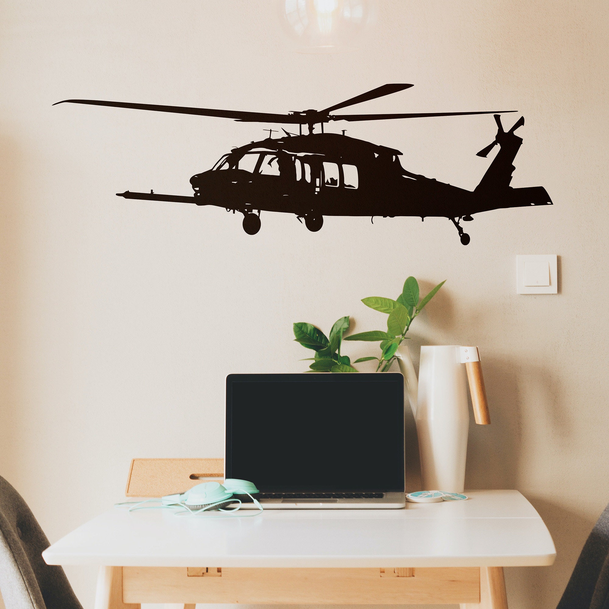 MH-60 Black Hawk Helicopter Vinyl Wall Art Decal Sticker. Military Wall ...