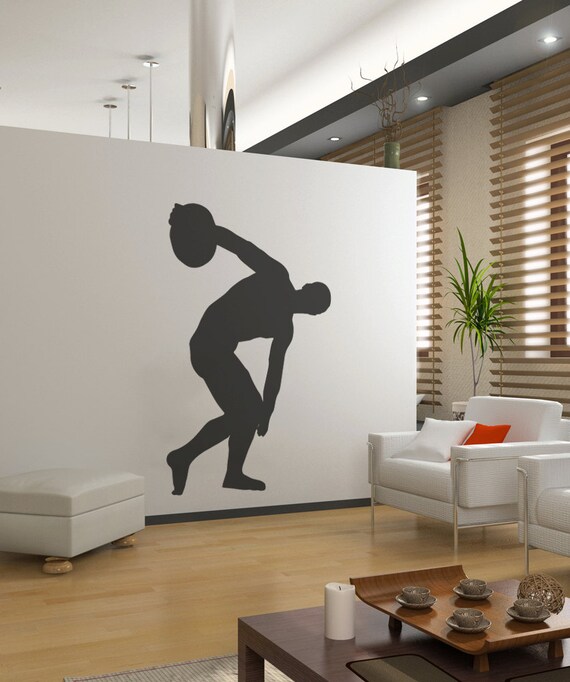 Vinyl Wall Decal Sticker Discus Thrower Statue Silhouette | Etsy