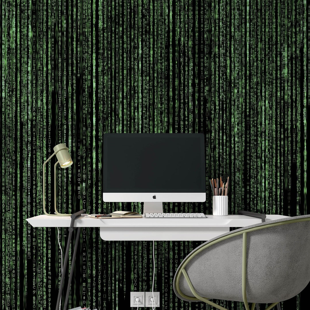 Computer Matrix Style Lines of Code Wall Mural Matrix Wallpaper Game ...