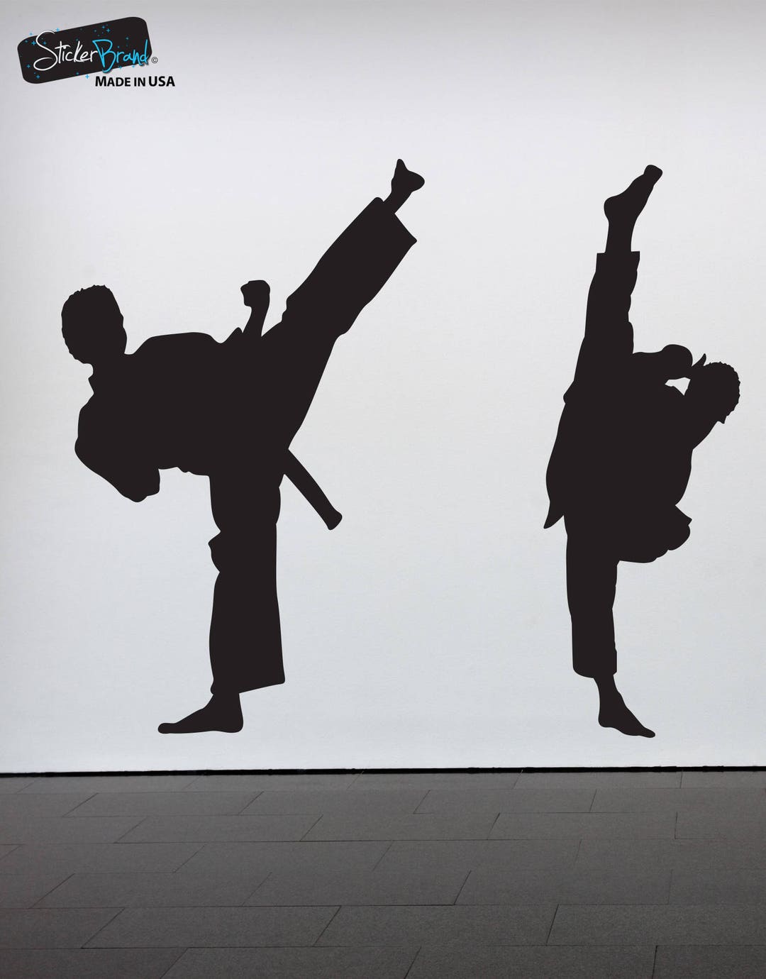 Karate Wall Decal Sticker. Pair of Karate High Kick Decal Martial Art ...