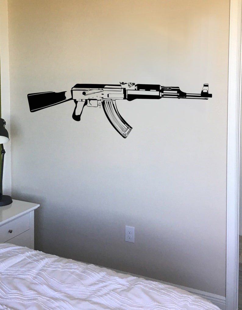 Military AK-47 Assault Weapon Gun Wall Decal Sticker. Size | Etsy