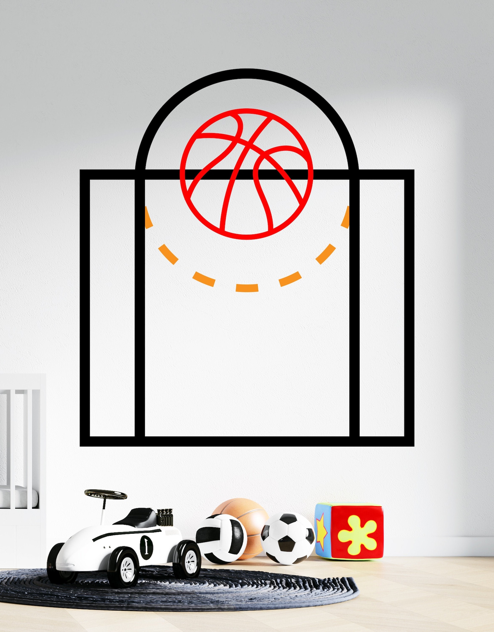 Basketball Wall Decal Basketball Free Throw Line Wall Decal - Etsy