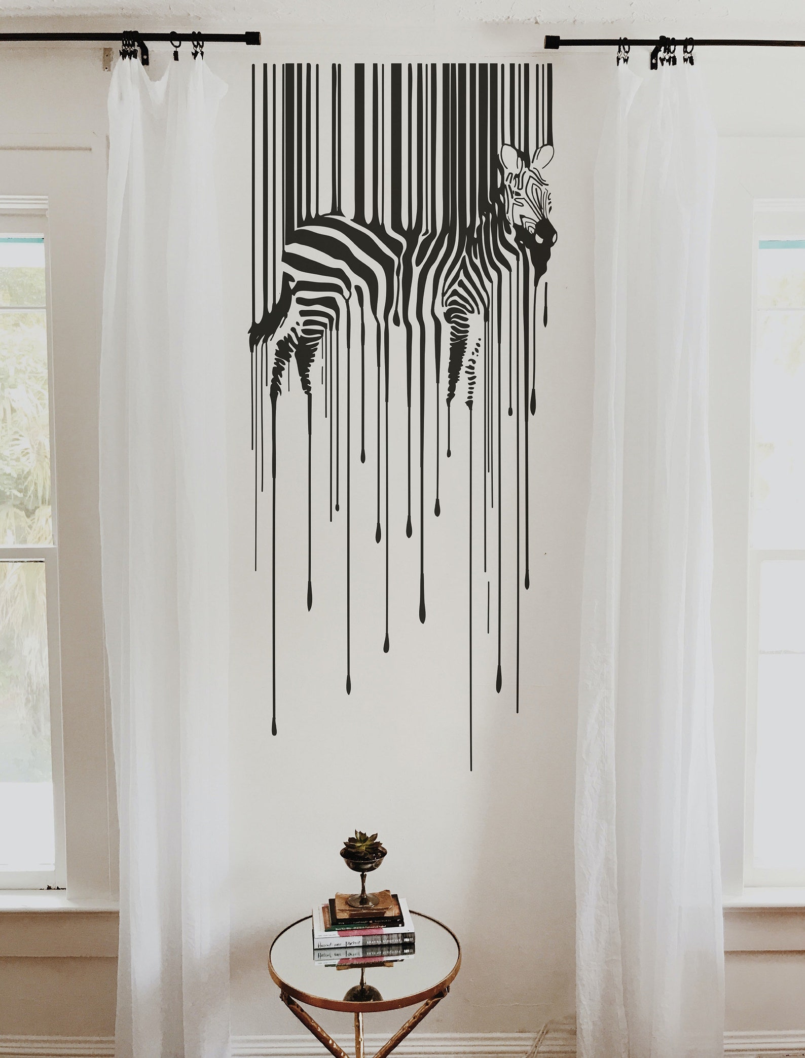 Drippy Zebra Wall Decal Sticker Office Wall Decor Bedroom Decor Kid's ...