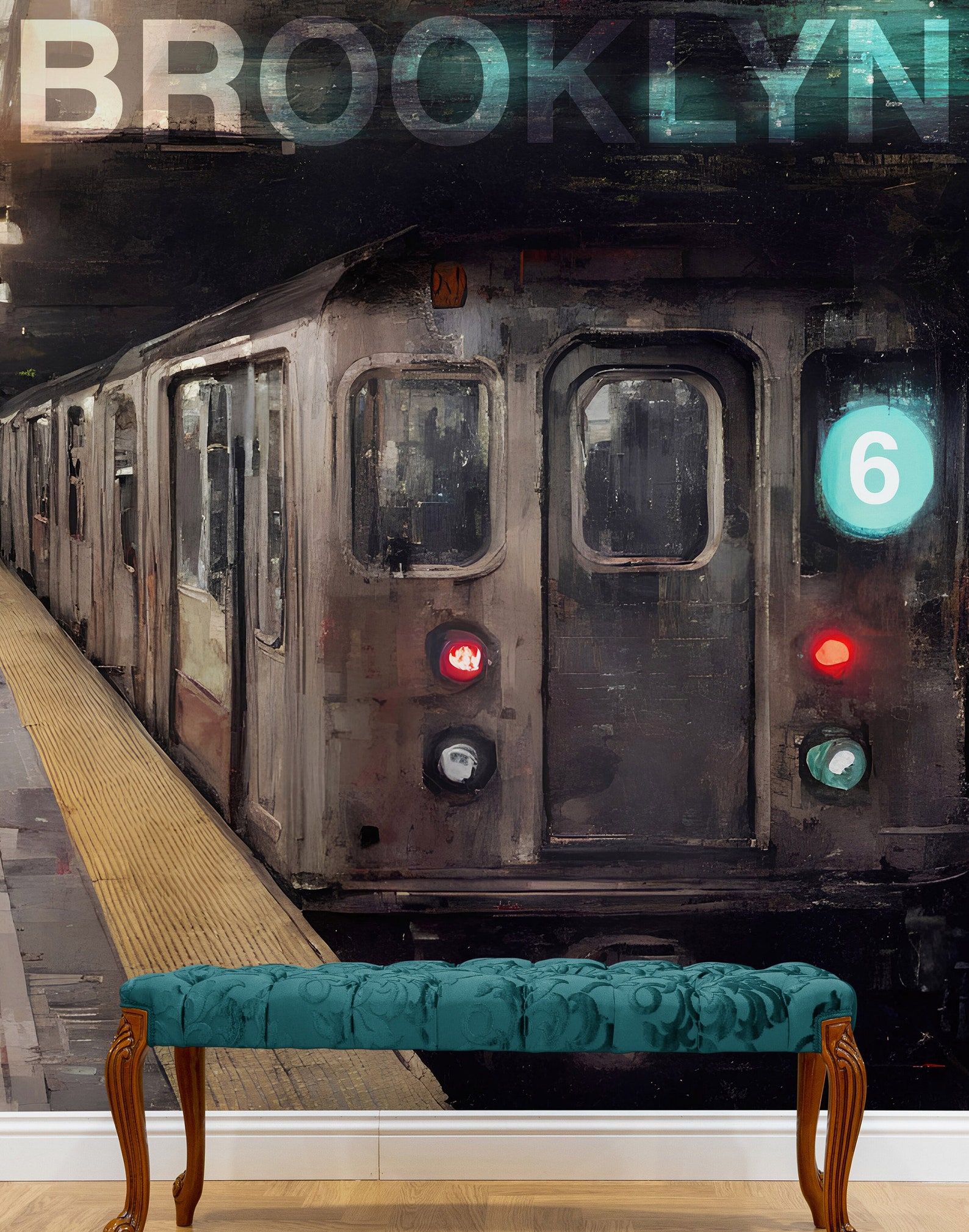 Music Rap Brooklyn Art New York Removable Wallpaper Subway Train Peel ...