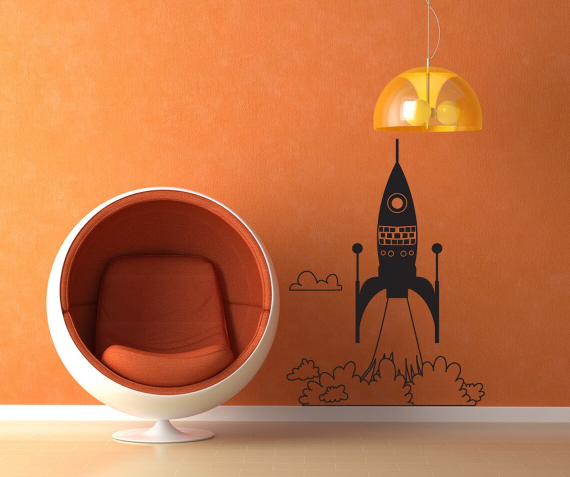 Vinyl Wall Decal Sticker Rocket Ship Take off Osdc653s - Etsy