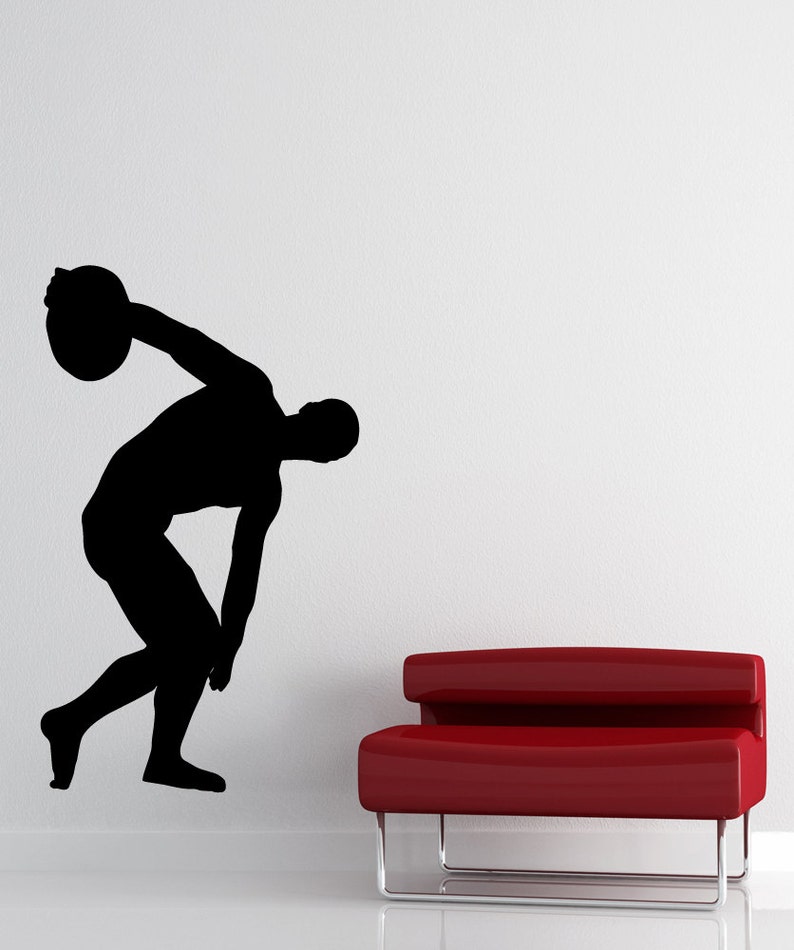 Vinyl Wall Decal Sticker Discus Thrower Statue Silhouette - Etsy
