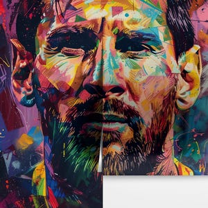 Colorful Lionel Messi Art Wallpaper Mural – Soccer, Football Wallpaper ...