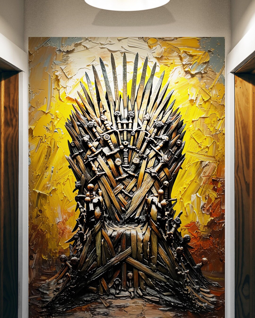 Throne Made of Swords Wallpaper Mural. Movie Room Wallpaper, Fantasy ...