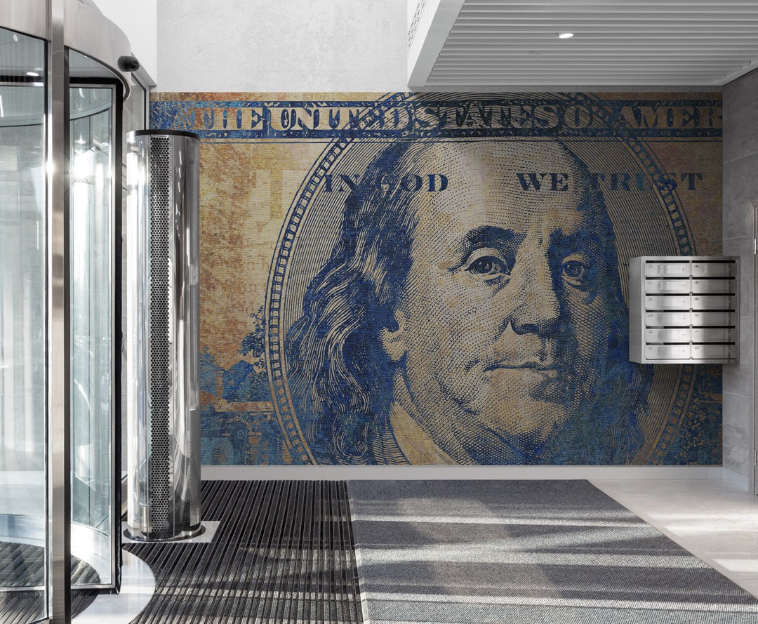 Money Wallpaper. Flashy Urban Decor Peel and Stick Wall Mural. Teenager ...