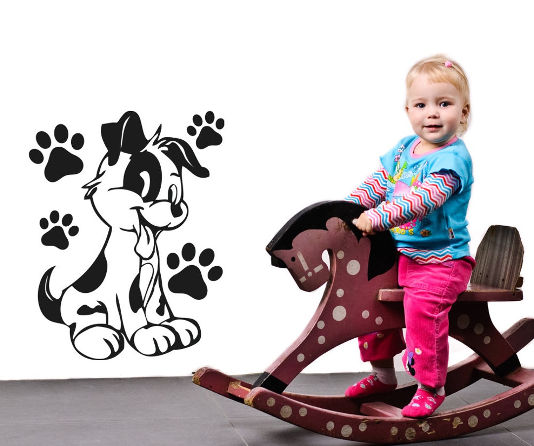 Vinyl Wall Decal Sticker Cartoon Puppy Osaa582s - Etsy