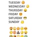 Days of the Week Happy Emoticon Faces Vinyl Wall Decal Sticker 6071 - Etsy